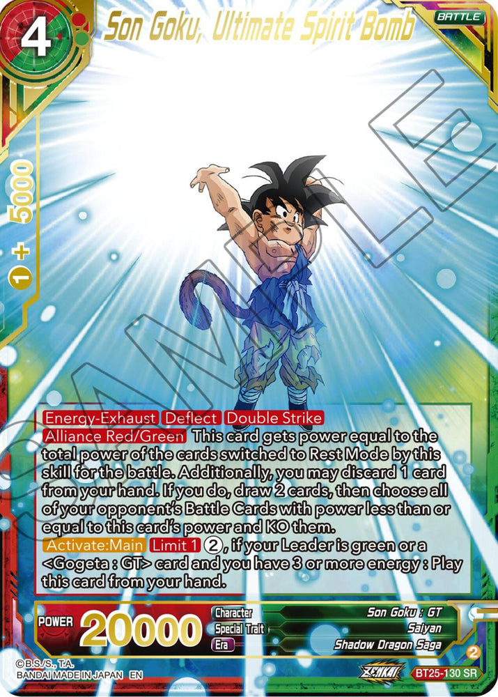 Son Goku, Ultimate Spirit Bomb (BT25-130 SR) [Legend of the Dragon Bal